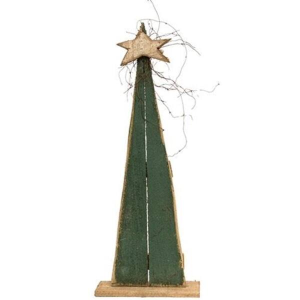 Rustic Wood Pointy Tree 24" 3 Asstd. - 24" high by 9.5" wide by 3" deep ...