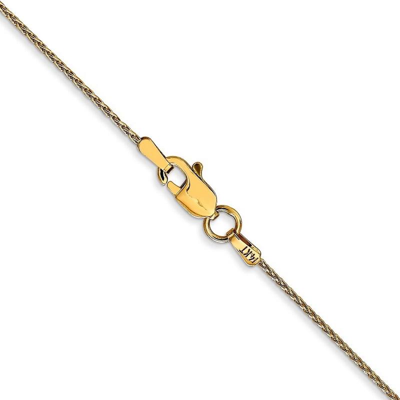 Curata 14k Yellow Gold Solid 1.0mm Round Wheat Chain Necklace Options ...