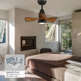Small Black Ceiling Fan with Light and Remote, Modern Bedroom Ceiling ...