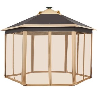 Yaheetech13×13ft Hexagonal Pop-Up Gazebo Outdoor Canopies - Bed Bath ...