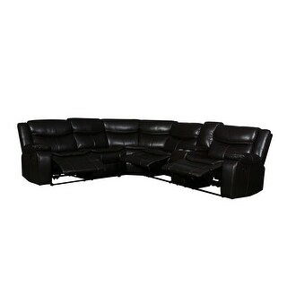 Living Room Reclining Faux Leather Sectional Sofa - Bed Bath & Beyond - 35086332