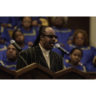 Stevie Wonder singing at Ray Charles memorial service Photo Print - Bed ...