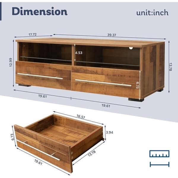 LED Stand for Up to 43 Inch TVs with Adjustable Colors and Modes,with 2 ...