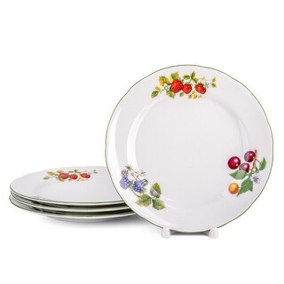 Very Berry White Porcelain Dessert / Salad Plate Set of 4 - 8.27" - Bed ...