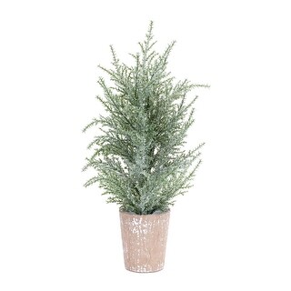 Potted Icy Pine Tree (Set of 4) - 5.75"L x 5.75"W x 15"H - Bed Bath ...