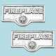 2 Switch Plate Tags FIREPLACE Name Signs Labels Chrome Brass ...