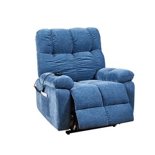 High-end Fabric Reclining Chair,Blue Electric Power Lift Massage Chair ...
