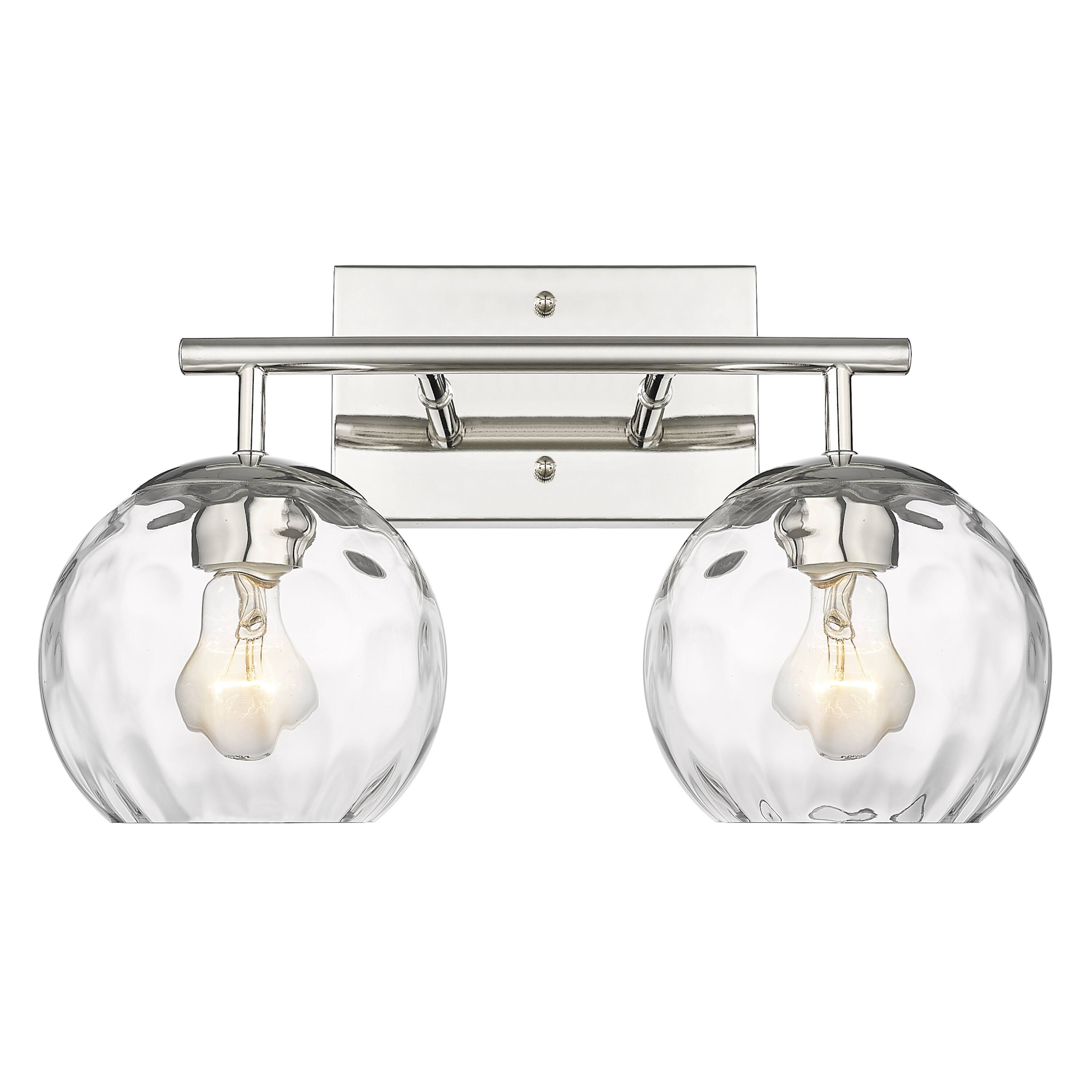 Mackenzie 2-light Polished Nickel Bath/ Vanity Fixture w/ Water Glass ...