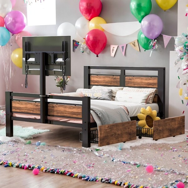 Metal wood platform bed store