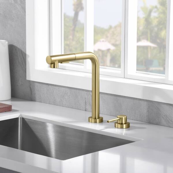 Modern Single Handle Pull Out Sprayer Kitchen Faucet without Deckplate ...