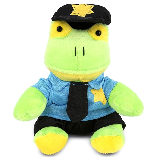 DolliBu Frog Police Officer Plush Toy with Cute Cop Uniform and Cap - 6 ...