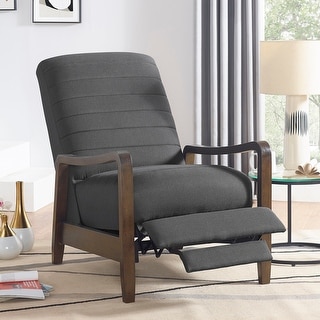 Modern Push Back Recliner Linen Upholstered Arm Chaise Lounge Chair ...