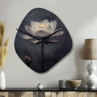 Designart - Grey Monochrome Lotus Symphony III - Floral Large Wall ...