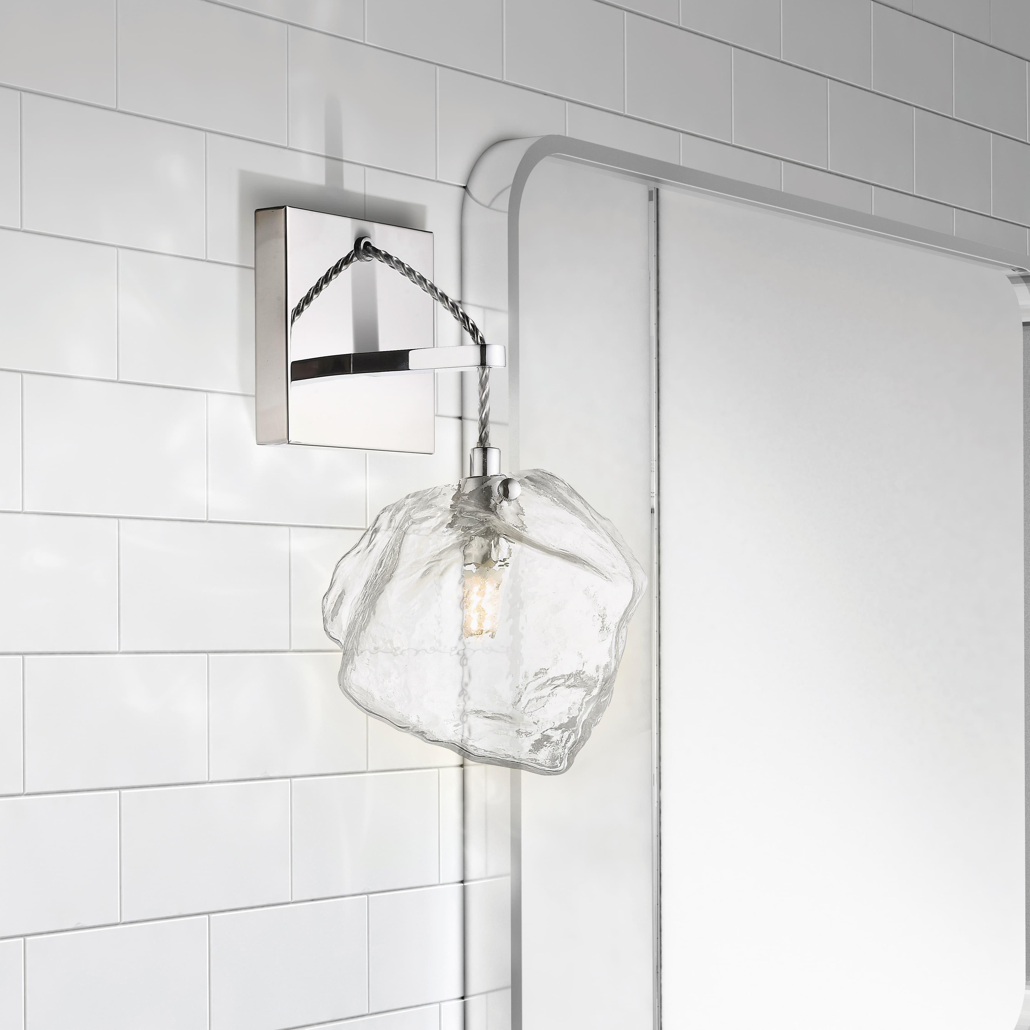 Boulder 1-light Mirrored Stainless Steel Wall Sconce - Bed Bath ...