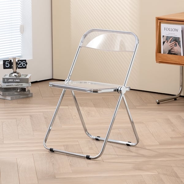 HOMEFUN Acrylic Stackable Crystal Folding Transparent Chairs - Bed Bath ...