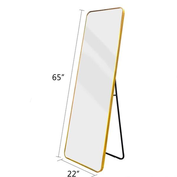 Modern Gold 65 in Aluminum Full-Length Mirror for Living Room - 65"x22 ...