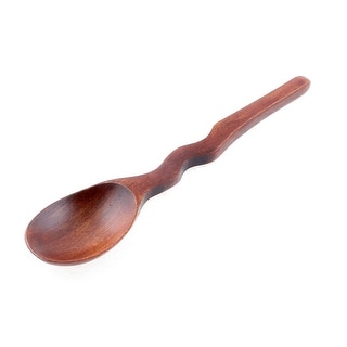 Restaurant Coffee Tea Ice Cream Wavy Handle Wood Spoon Dark Brown - 5.3 ...