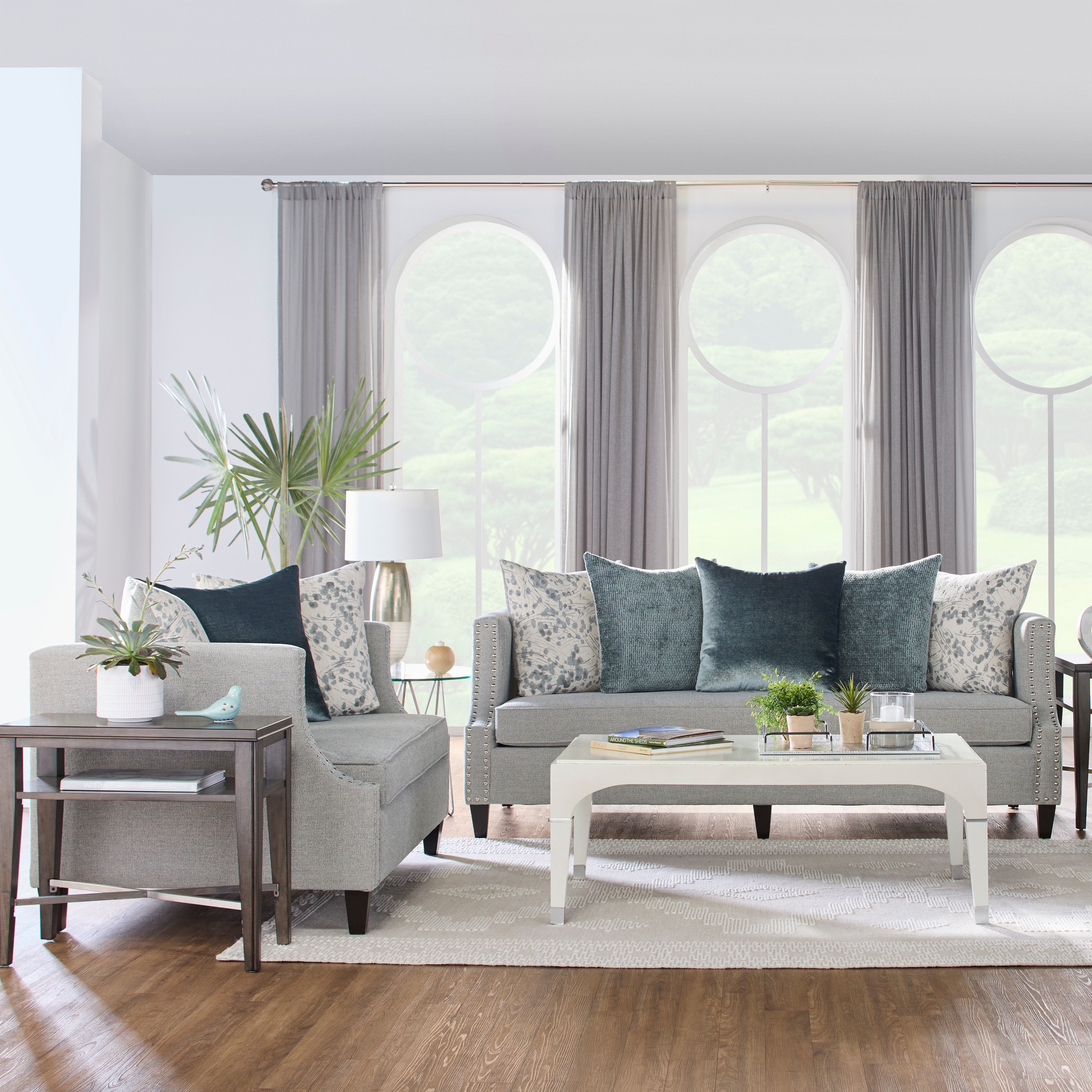 rounded back small sofa