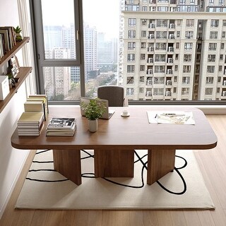 Light Walnut Color Rectangular Solid Wood desks - Bed Bath & Beyond ...