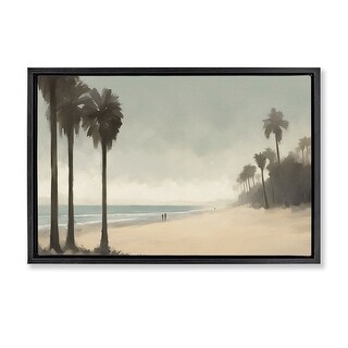 Stupell Deserted Beach & Palms Framed Floater Canvas Wall Art Design By Noah Bay - Bed Bath ...