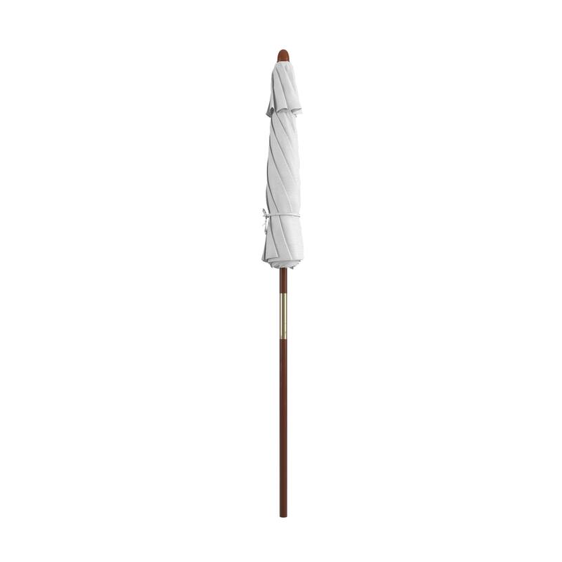 California Umbrella 7.5' Round Marenti Wood Frame Patio Umbrella with ...