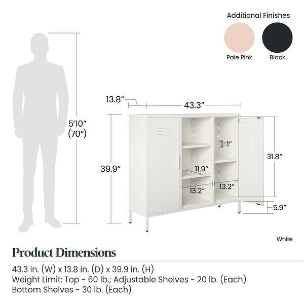 Systembuild Evolution Bonanza 2 Door Metal Locker Console Table w ...