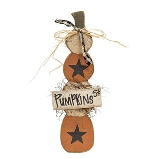 Rustic Wood Skinny Pumpkins Stack - 24"H - Multi - Bed Bath & Beyond ...