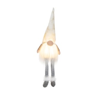 White Sitting Gnome w/LED - Bed Bath & Beyond - 36780042
