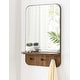 Hollow Modern Walnut Wall Mirror with Shelf and Hooks - Bed Bath ...