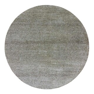 Coin Gray Borderless Shabby Chic Modern Pure Undyed Wool Hand Knotted ...