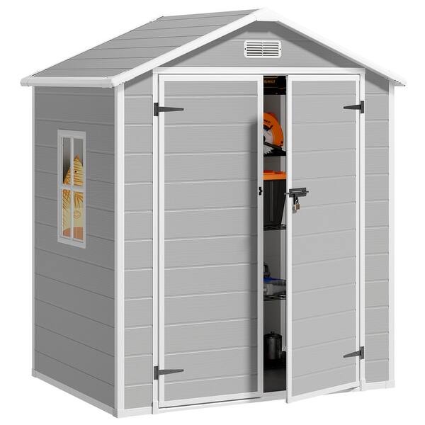 Durable Resin Outdoor Storage Shed with Floor, with Windows and ...