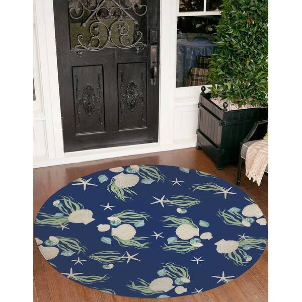 SCALLOP SHELL NAVY Doormat By Kavka Designs - Bed Bath & Beyond - 39852495