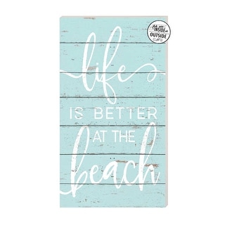 20" Blue and White "Life is Better at the Beach" Outdoor Wall Sign ...