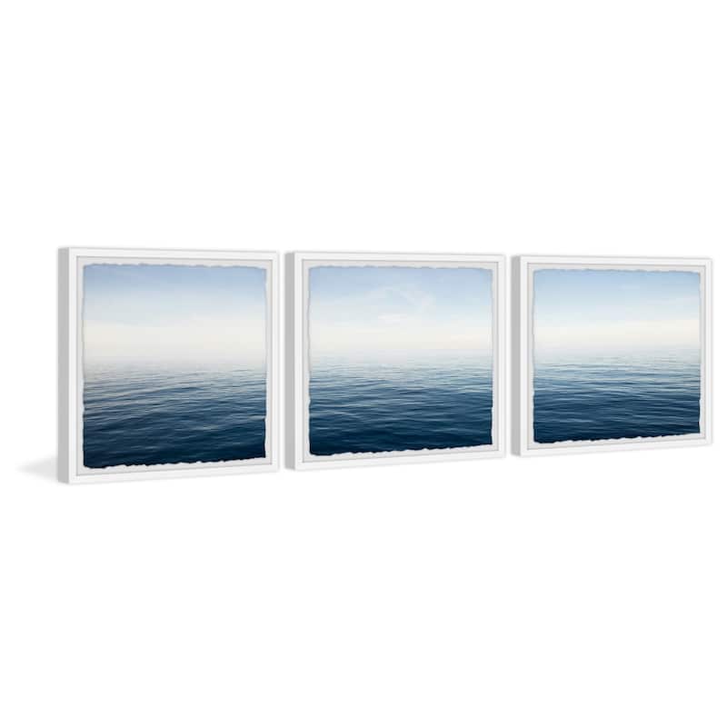 Endless Blue Ocean Triptych - Overstock - 34400406
