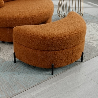 Comfortable Half Crescent Moon Storage Bench with Soft Padded Seat for ...