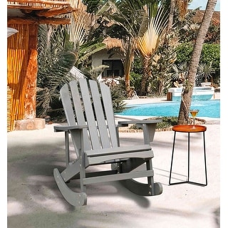 Adirondack Gray Solid Wood Outdoor Rocking Chairs - Bed Bath & Beyond ...