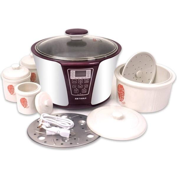 Smart 4 Ceramic Pot Electric Stew Pot, 4-in-1 Cooker with 3.2L+2x0.65L ...