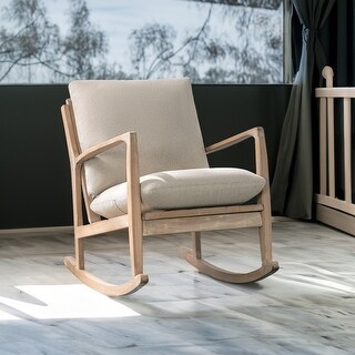 Ozzy Solid Wood Rocking Chair Upholstered - Bed Bath & Beyond - 37888580