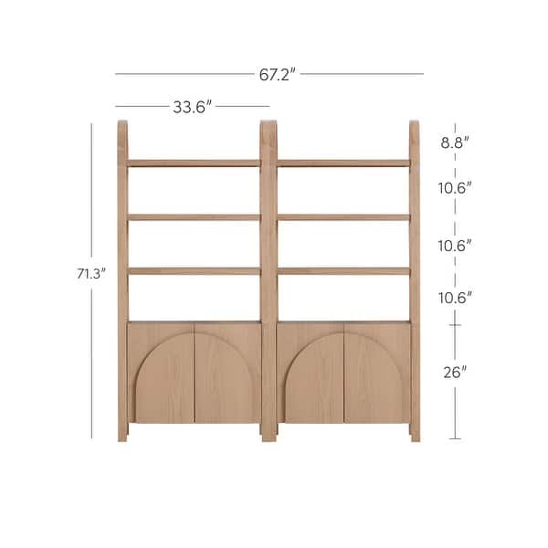 Iris Bohemian 3 Tier Bookshelf, Arched Bookcase Cabinet, Solid Wood ...