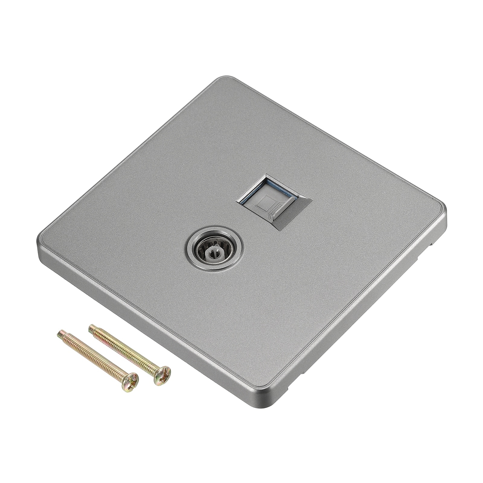 TV Aerial Socket Wall Plate Single Gang Silver Grey 88x86mm for Home ...