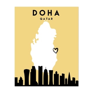 Doha Qatar Doha Qatar Heart City Map Maps Urban Art Print/Poster - Bed ...