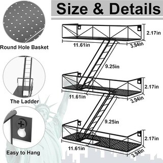 3 Tier fire escape wall shelves - Bed Bath & Beyond - 41679636