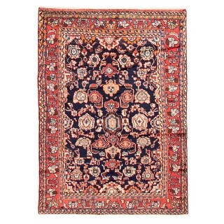 ECARPETGALLERY Hand-knotted Andelz Dark Navy Wool Rug - 5'0 x 6'11 ...