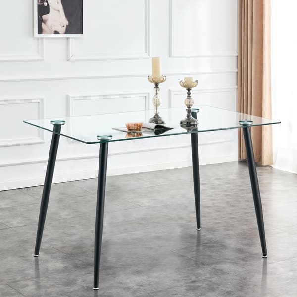 Modern rectangular glass dining table - Bed Bath & Beyond - 40732958