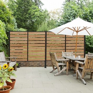 Backyard Discovery 8'x6' Cedar Wood Outdoor Privacy Screen Add-On Kit ...