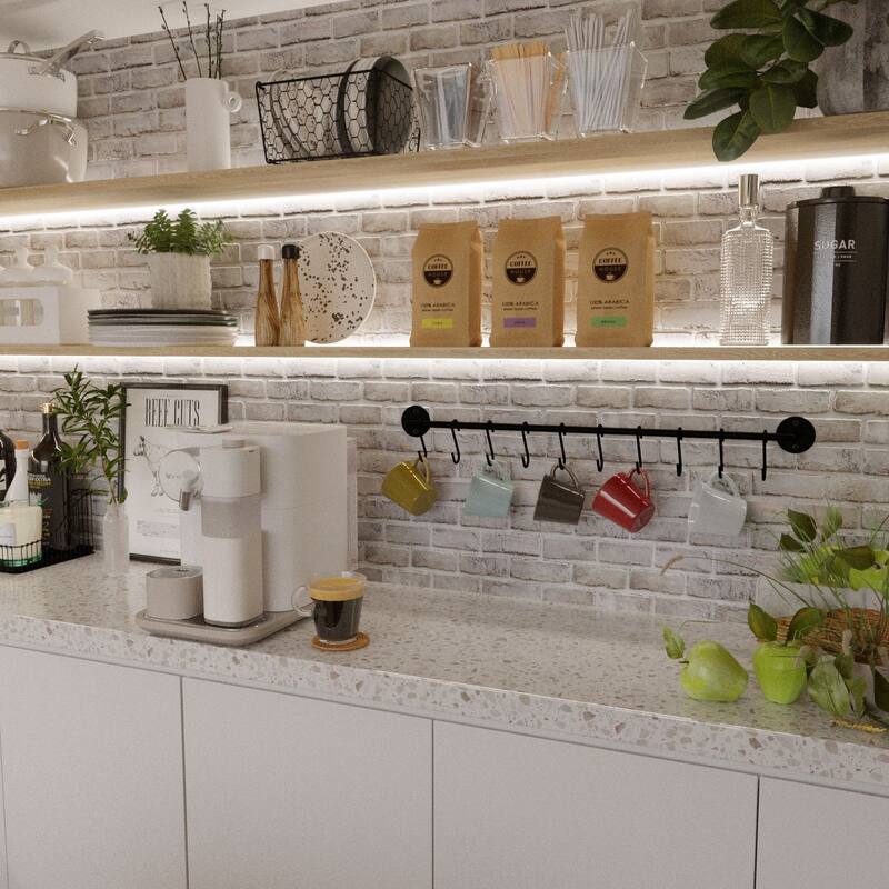 Wallniture Cucina Steel 24'' Wall Mounted Kitchen Rail with 10 Hooks ...