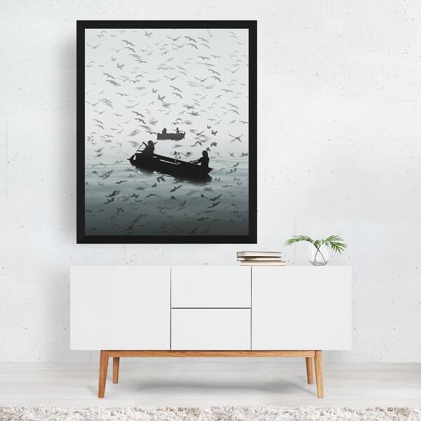 Yamuna River India Birds at Yamuna Ghat in India Sea Art Print/Poster ...