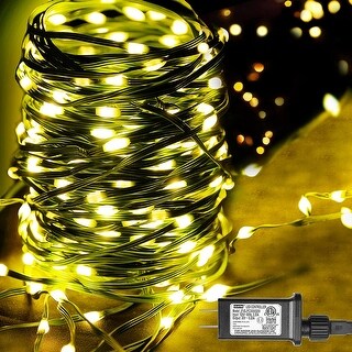 76ft 200 LED String Lights for Outside 8 Modes Waterproof - Yellow ...