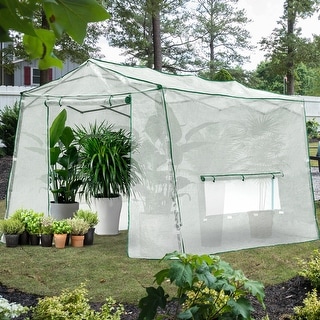 Cozywor Outdoor White Pop-up Walk-in Greenhouse - Bed Bath & Beyond ...