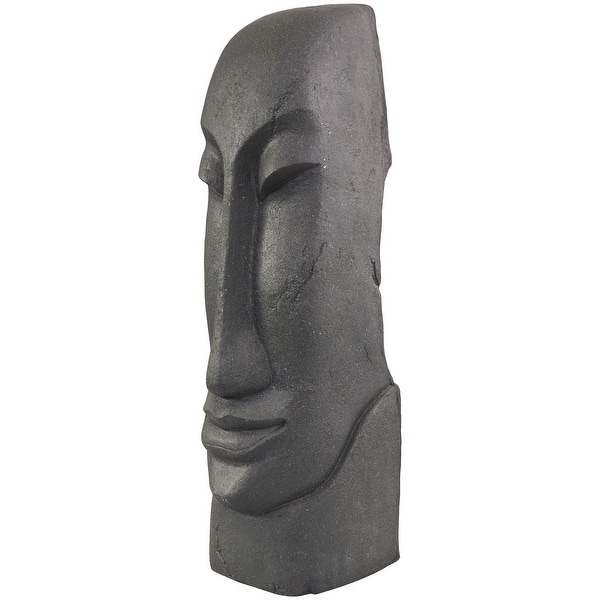 Black Resin Tall Distressed Totem Face Sculpture - On Sale - Bed Bath ...